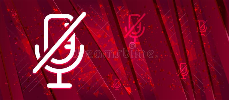 Mute Microphone Icon Abstract Design Bright Red Banner Background Stock ...