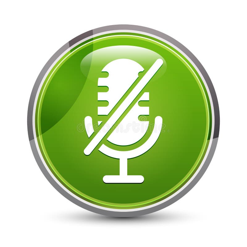 Mute Microphone Icon Elegant Green Round Button Vector Illustration ... Mute Microphone Icon Elegant Green Round Button Vector Illustration ...