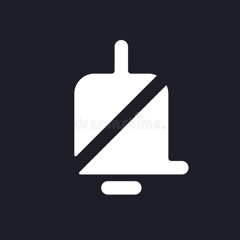 Mute Notification Sound Dark Mode Glyph Ui Icon Stock Vector ...