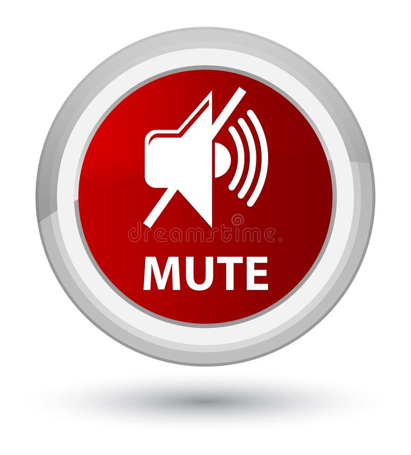 Mute Prime Red Round Button Stock Illustration - Illustration of symbol ...