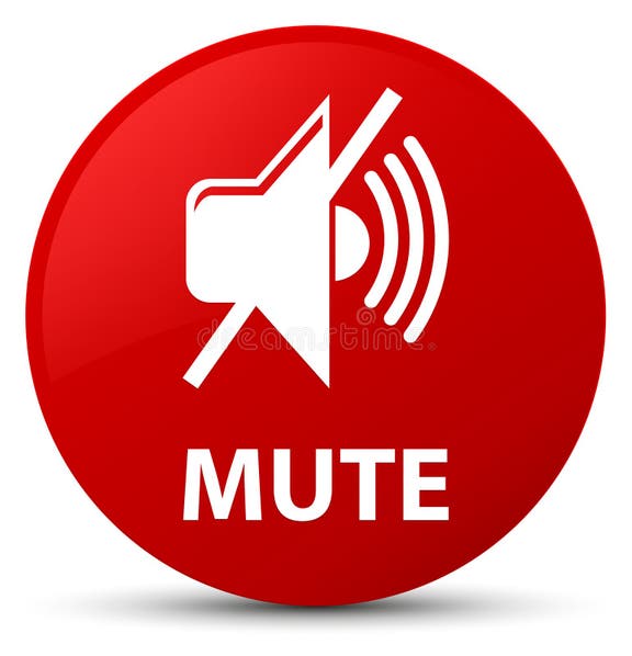 Mute red round button stock illustration. Illustration of volume ...