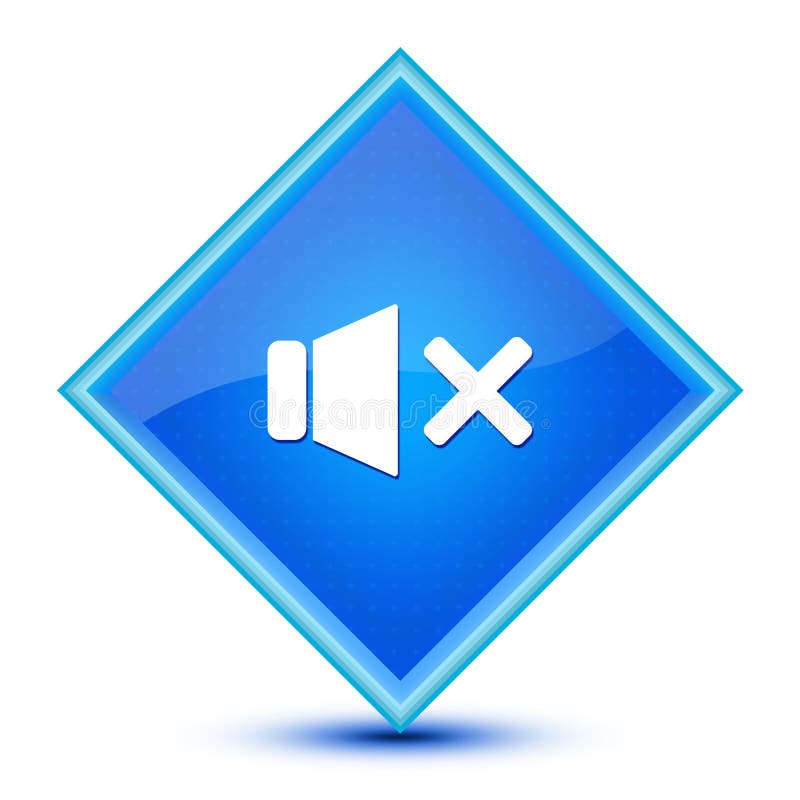 Mute Speaker Aesthetic Glossy Blue Round Button Abstract Stock ...