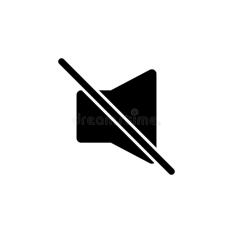 Mute Sound Line Icon Symbol Stock Vector - Illustration of line, flat ...