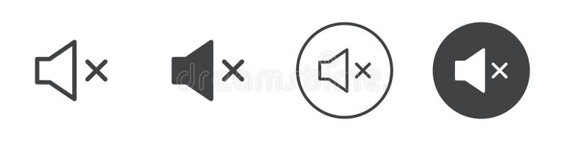 Mute Sound Icon Vector Logo Outline Stock Vector - Illustration of ...
