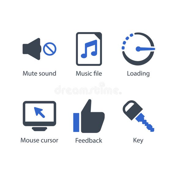 Mute Sound, Music File, Loading, Mouse Cursor, Feedback, Key, Icon ...