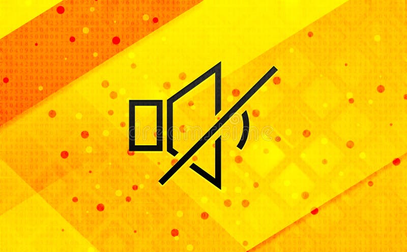 Mute Speaker Icon Abstract Digital Banner Yellow Background Stock ...