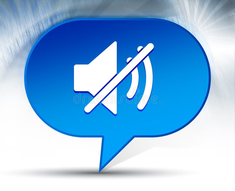 Mute Speaker Icon Blue Bubble Background Stock Illustration ...