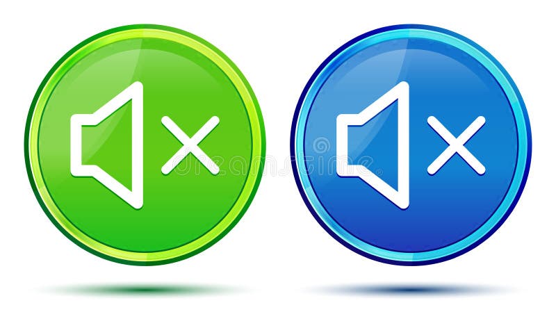 Mute Speaker Icon Creative Natural Round Button Set Illustration Stock ...