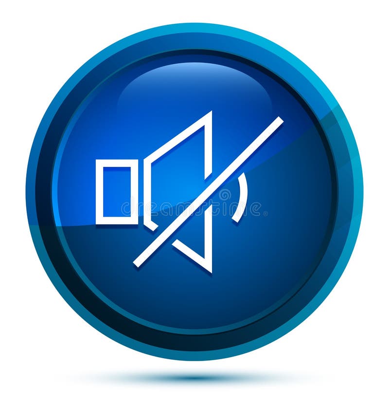 Mute Speaker Icon Elegant Blue Round Button Illustration Stock Vector ...