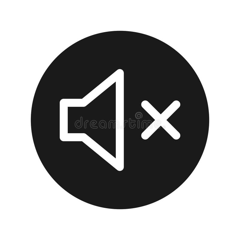 Mute Speaker Icon Flat Black Round Button Vector Illustration Stock ...
