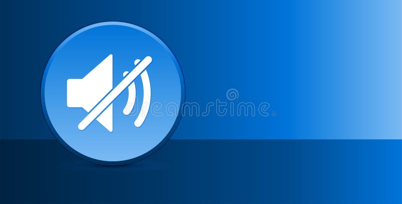 Mute Speaker Icon Glassy Modern Blue Button Abstract Background Stock ...