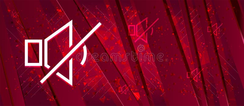 Mute Speaker Icon Abstract Design Bright Red Banner Background Stock ...