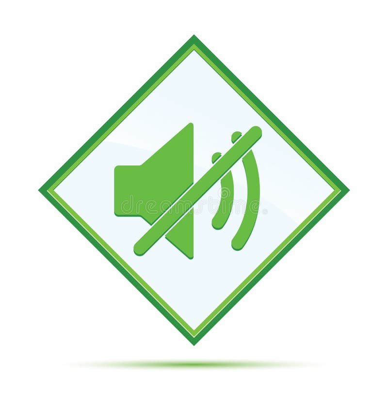 Mute green button stock illustration. Illustration of quite - 24995986