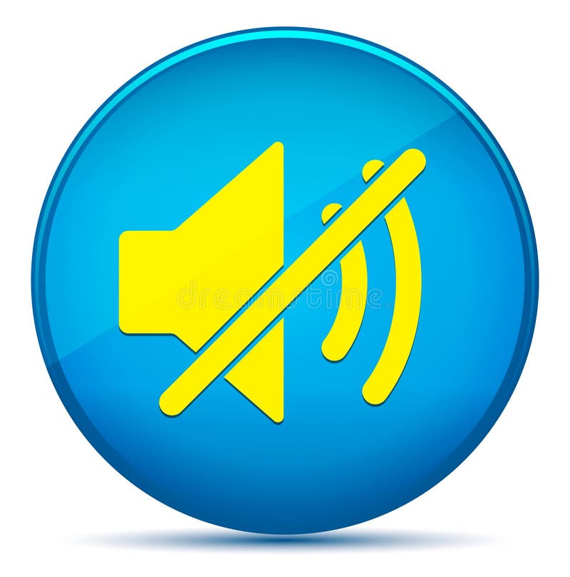 Mute Speaker Icon Modern Flat Cyan Blue Round Button Stock Illustration ...