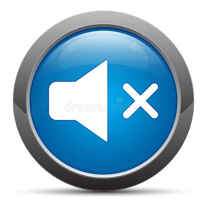 Mute Speaker Icon Gold Round Button Golden Coin Shiny Frame Luxury ...