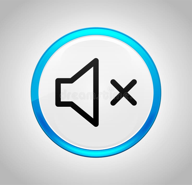 Mute Speaker Icon Round Blue Push Button Stock Illustration ...