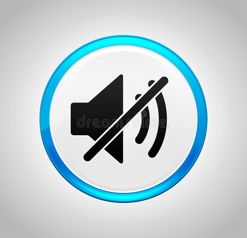 Mute Speaker Icon Round Blue Push Button Stock Illustration ...