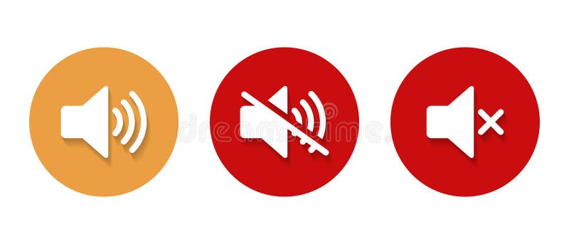 Mute Speaker Icon with Shadow. No Sound Symbol Vector Stock Vector ...