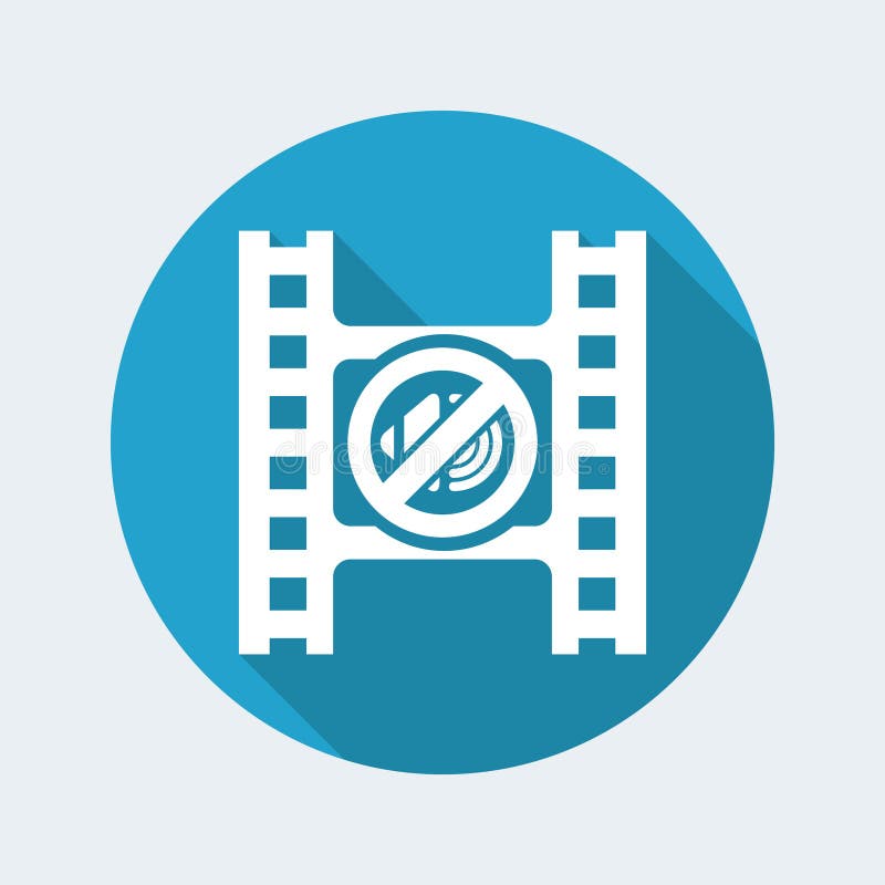 Mute video icon stock vector. Illustration of music, sound - 96395532