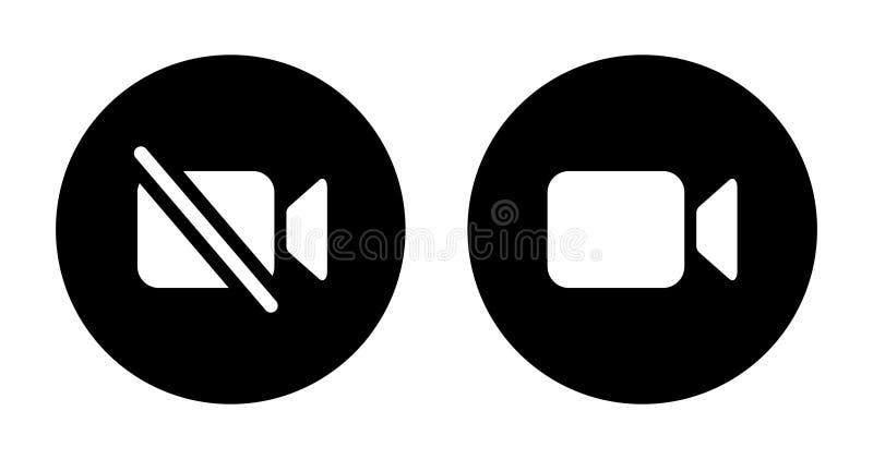 Mute Video, Off-camera Icon Vector. Streaming Video Button Symbol Stock ...