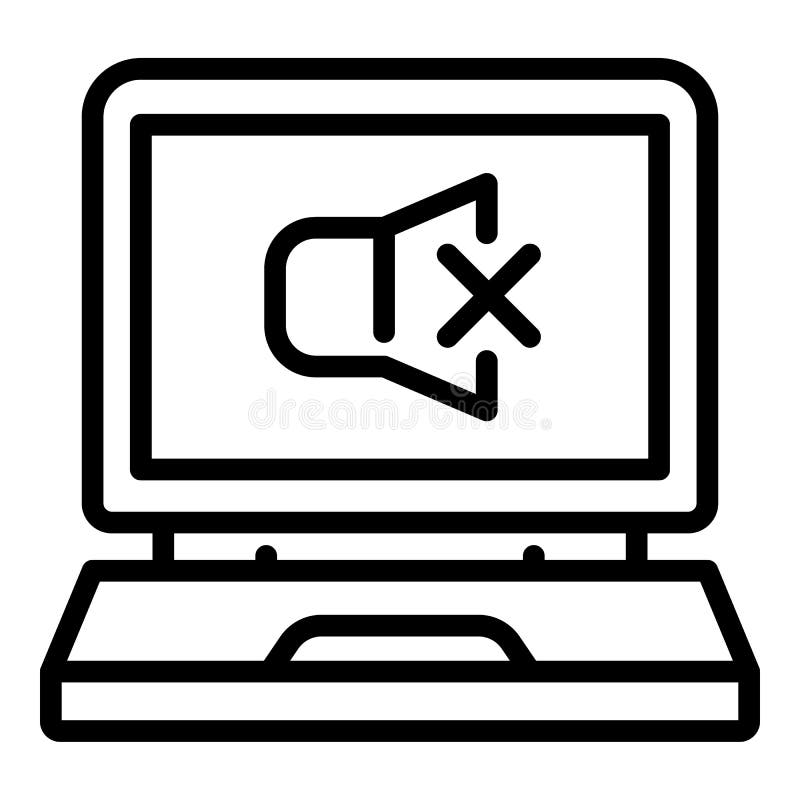 Mute Volume Call Icon, Outline Style Stock Vector - Illustration of ...