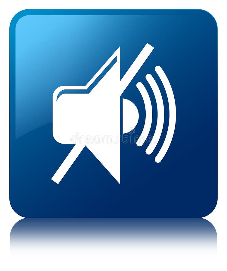 Mute Volume Icon Blue Square Button Stock Illustration - Illustration ...