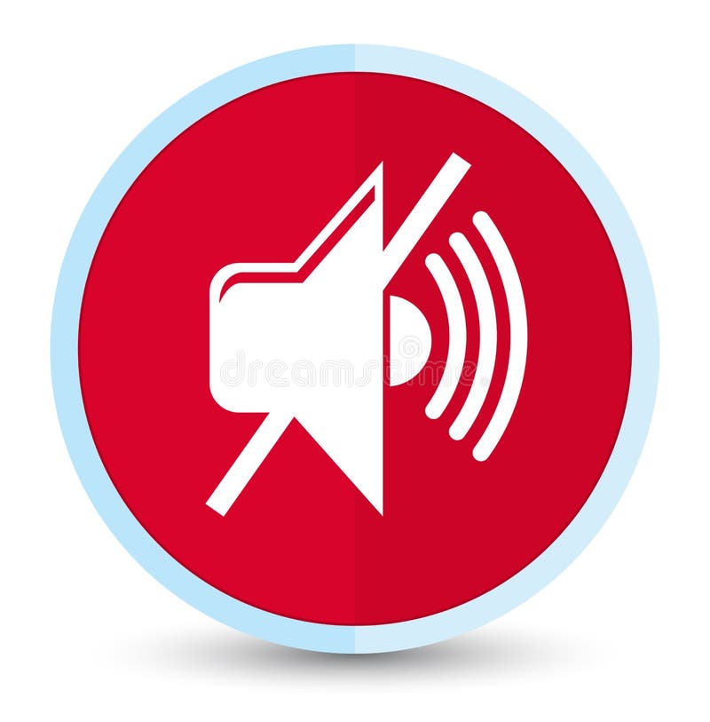 Mute Volume Icon Flat Prime Red Round Button Stock Vector ...