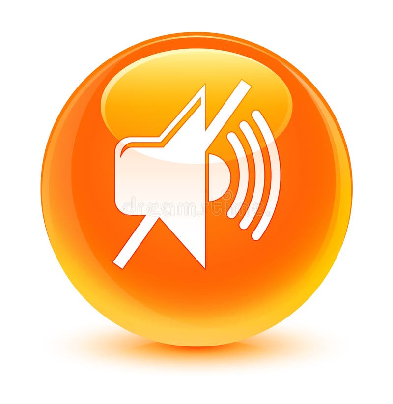 Mute Volume Icon Glassy Orange Round Button Stock Illustration ...