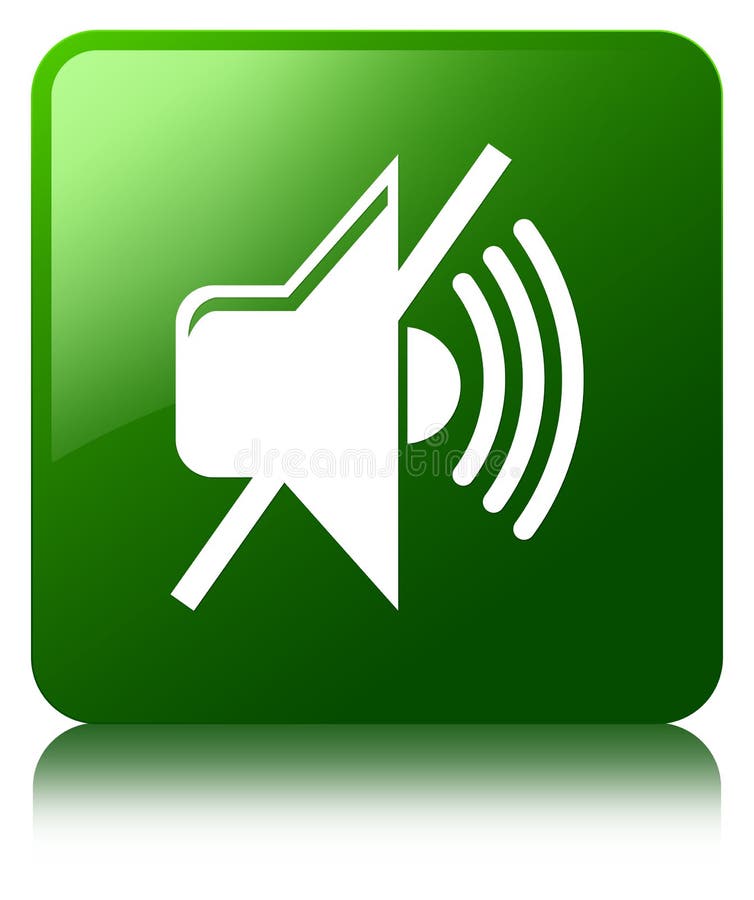 Mute Volume Icon Green Square Button Stock Illustration - Illustration ...
