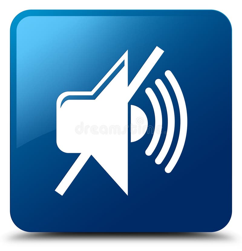 Mute Volume Icon Blue Square Button Stock Illustration - Illustration ...
