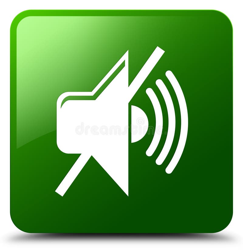 Mute Volume Icon Green Square Button Stock Illustration - Illustration ...