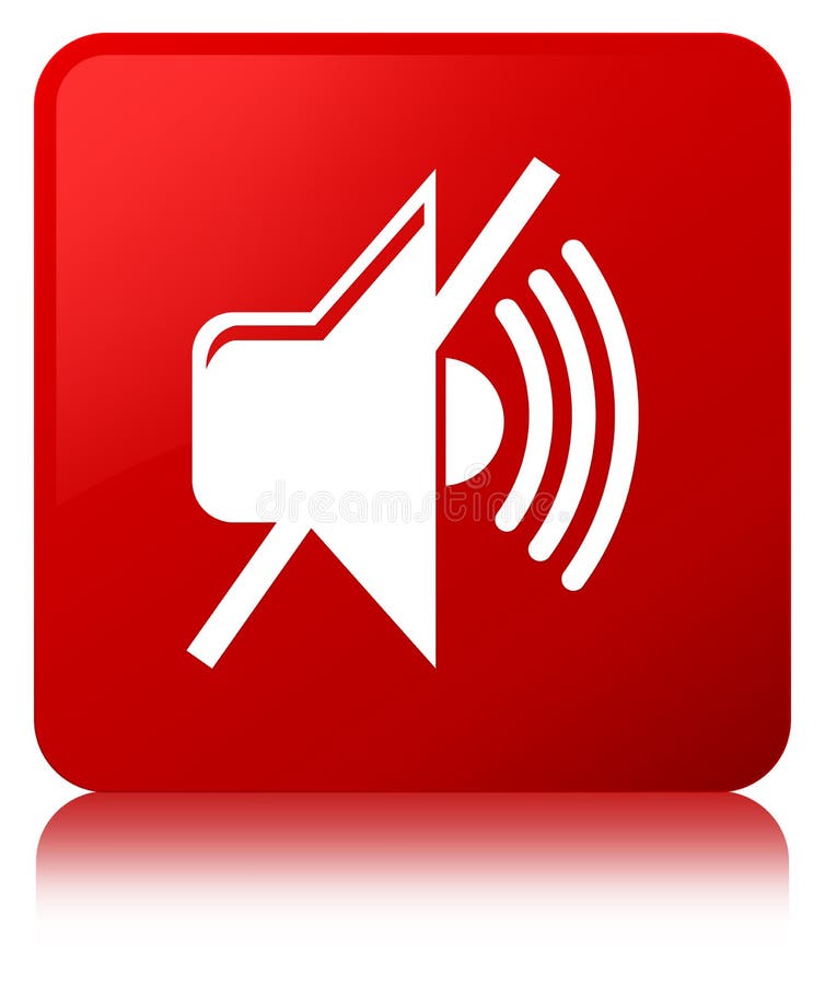 Mute Volume Icon Red Square Button Stock Illustration - Illustration of ...