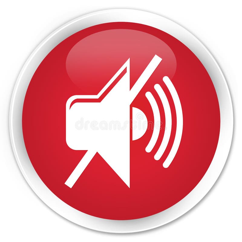 Mute Volume Icon Premium Red Round Button Stock Illustration ...