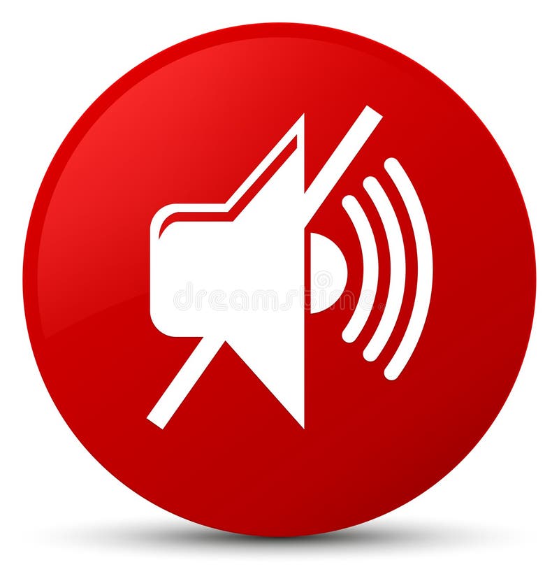 Mute Volume Icon Red Round Button Stock Illustration - Illustration of ...