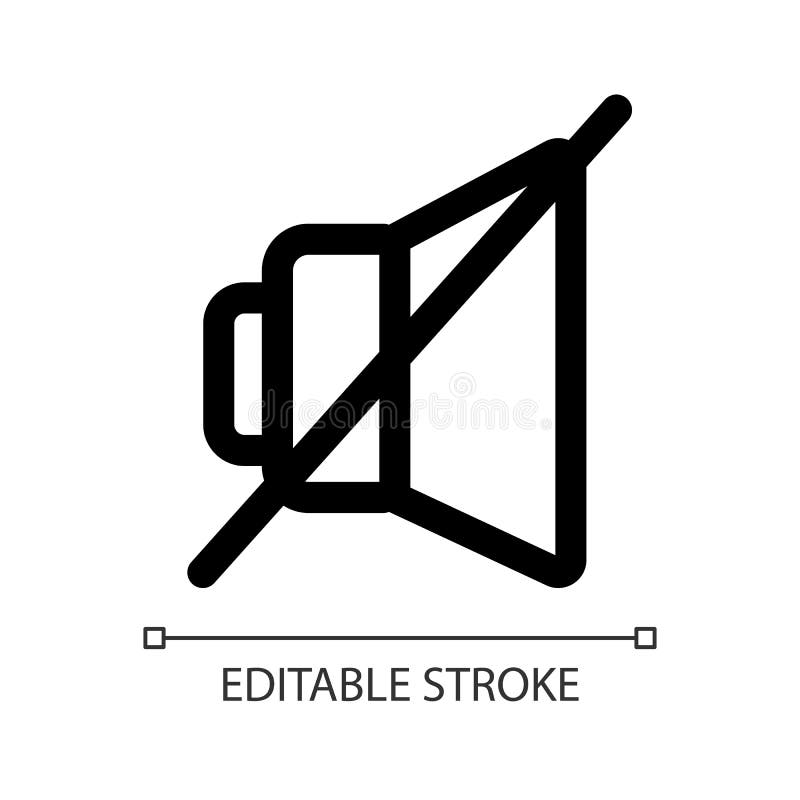 Mute white linear ui icon stock vector. Illustration of pictogram ...