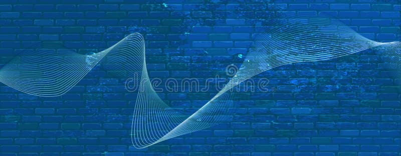 Muted Blue Banner with Dynamic Lines. Abstract Background with Brick ...