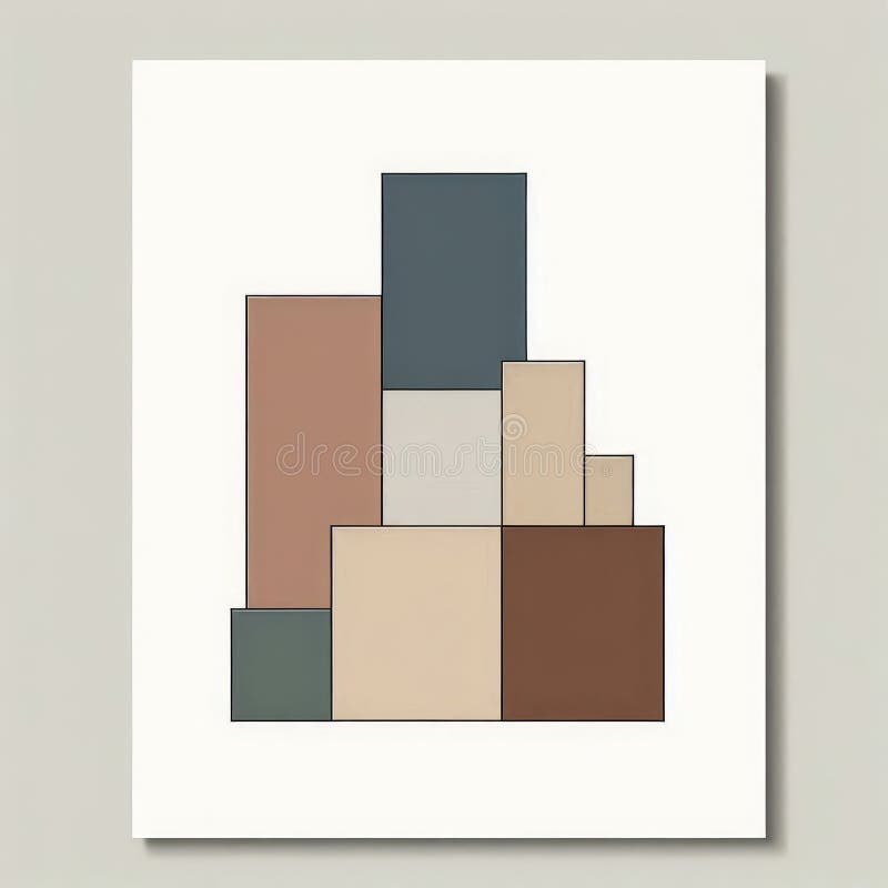 Muted Color Blocks in Balanced Abstract Composition Stock Photo - Image ...