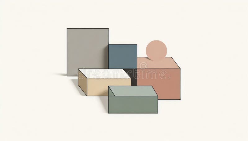 Muted Color Blocks in Balanced Abstract Composition Stock Image - Image ...