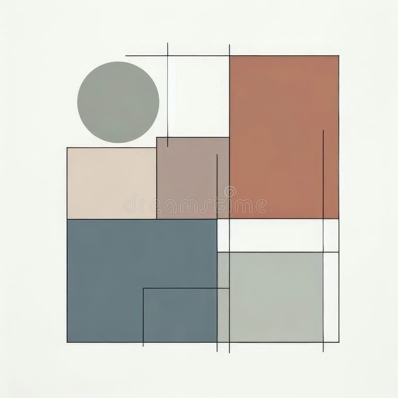 Muted Color Blocks in Balanced Abstract Composition Stock Image - Image ...
