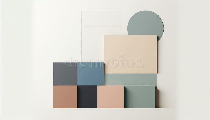 Muted Color Blocks in Balanced Abstract Composition Stock Image - Image ...