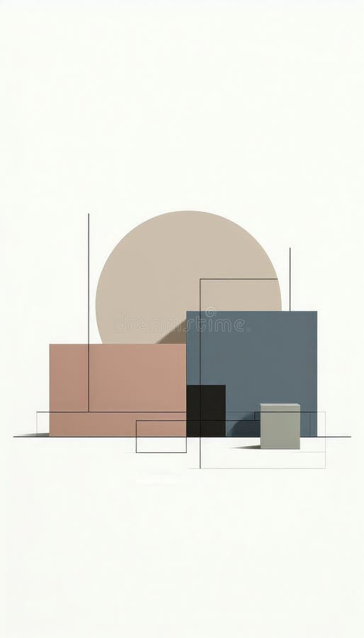 Muted Color Blocks in Balanced Abstract Composition Stock Photo - Image ...