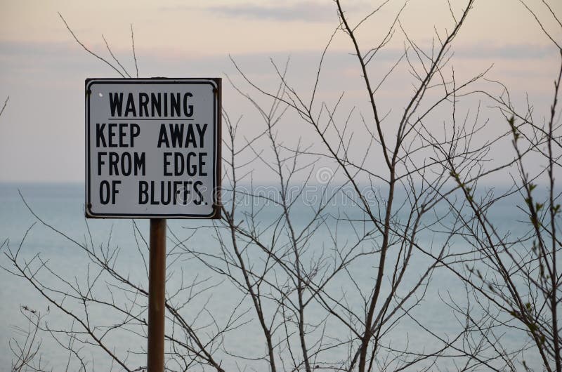 Danger Keep Away From Edge Stay On Trail Sign Stock Photo - Image of ...