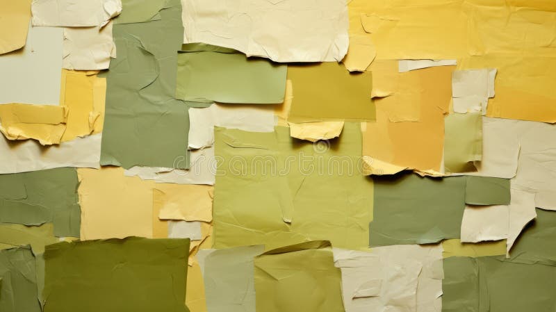 Muted Color Palette Collage: Abstract Art with Torn Polyester and ...