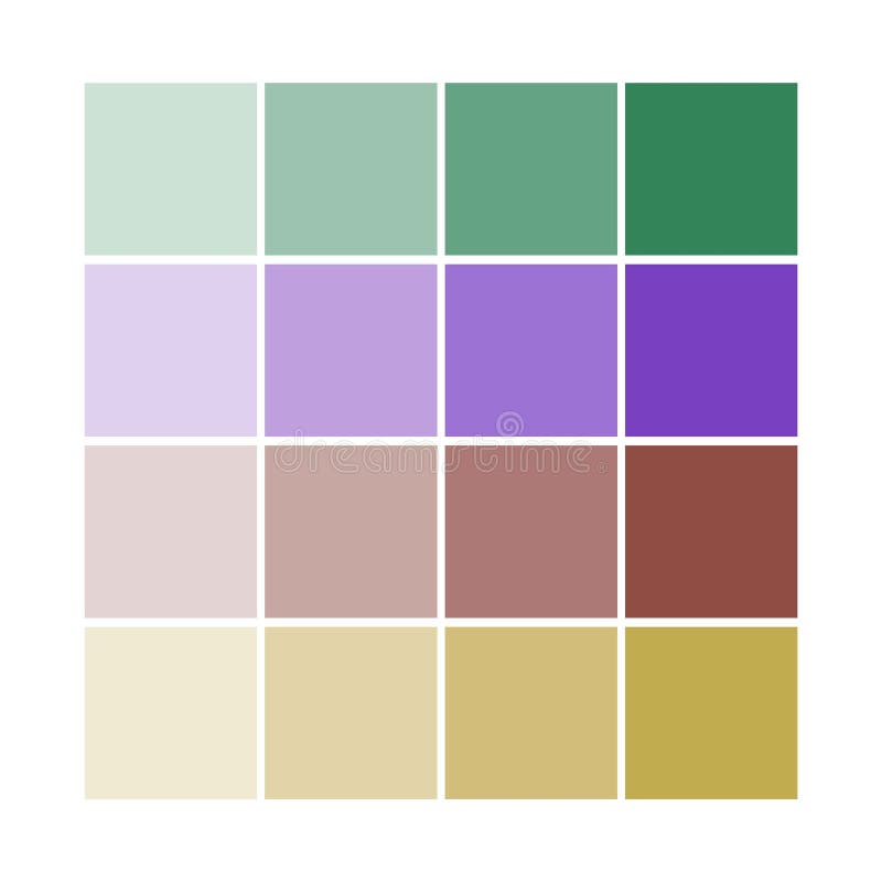 Muted Color Palette. Pastel Tone Squares. Coordinated Shade Selection ...
