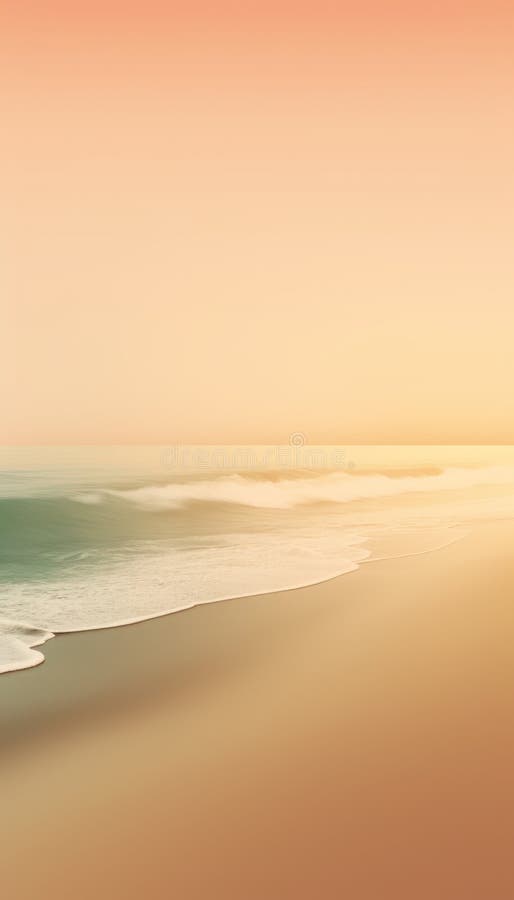 Muted Earth Tones Scenic Beach View of the Waves and Sand Stock ...