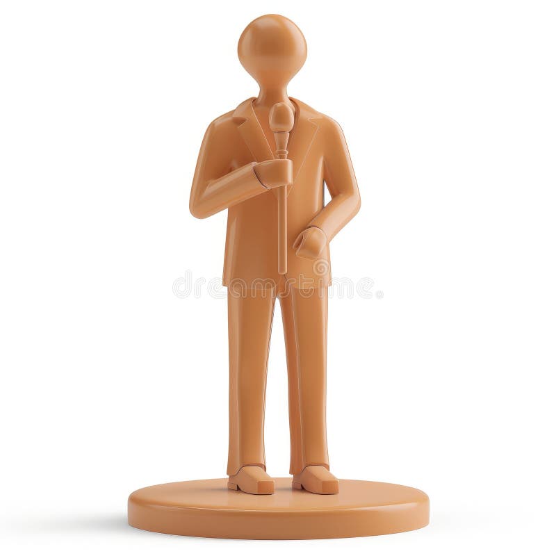 3D Render of a Businessman Holding a Microphone Stock Illustration ...