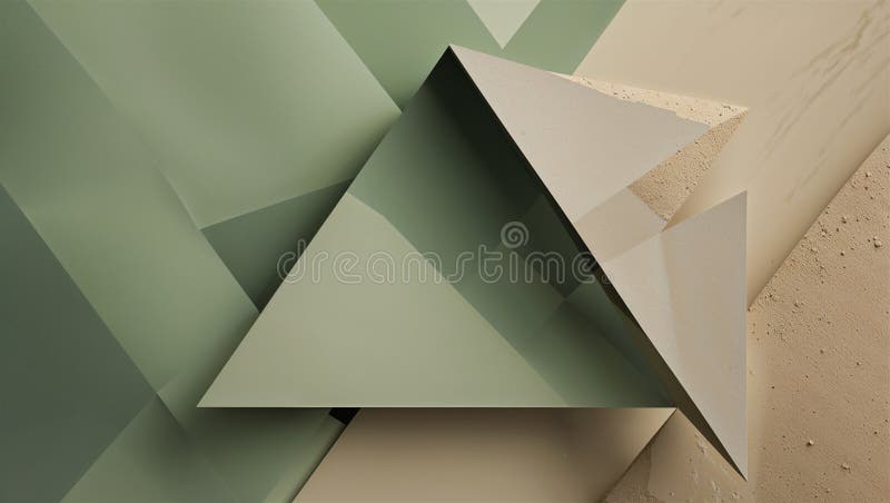Muted Geometric Overlay of Triangles in Desaturated Green and Sand ...
