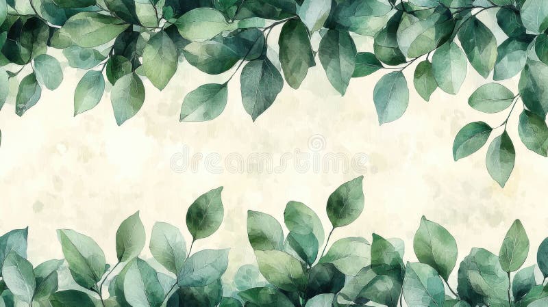 Muted Green Leaves on Soft Background Create Serene Atmosphere Stock ...