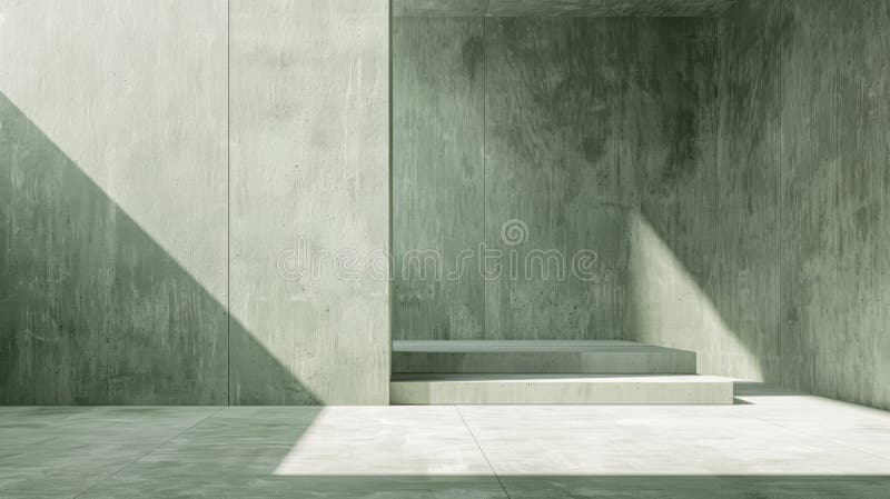 Muted Green Wall with Natural Light and Shadows Stock Image - Image of ...