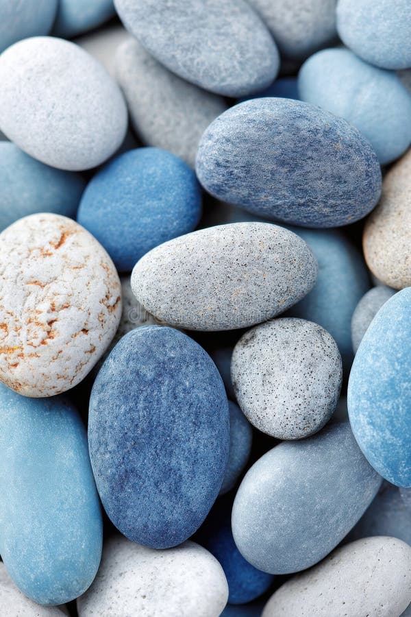 Muted Grey and Blue Pebbles Creating a Relaxing Background Stock Photo ...